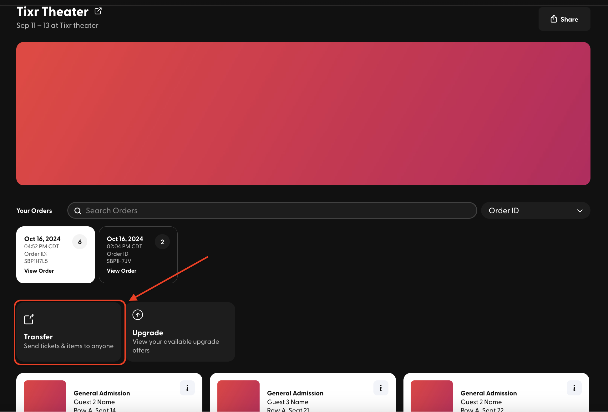 Transferring Tickets