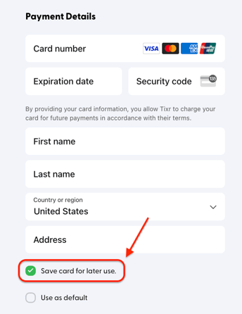 Saving Payment Methods and Reviewing Receipts